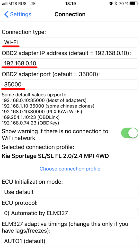 Configuring Wi-Fi connection to ELM327 adapter – Car Scanner ELM OBD2
